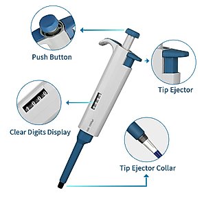 West Tune 100-1000μL Micropipette High-Accurate Pipettor Adjustable Variable Volume Single-Channel Pipette for Laboratory