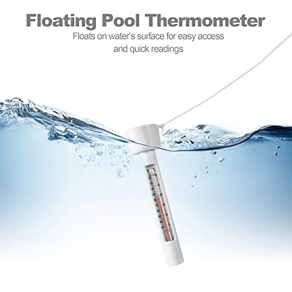 Kingsource Floating Swimming Pool Thermometer,Water Thermometer for Pool,Easy Read Swimming Pool Thermometer Outdoor & Indoor Swimming Pools Spas Hot Tubs