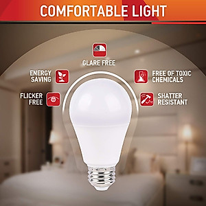 OSTWIN 9W LED Light Bulb 60 Watt, E26 Light Bulb, A19 3000k Warm White, 800 Lumens, CRI80 Daylight, Non-Dimmable, UL Listed 6 Pack