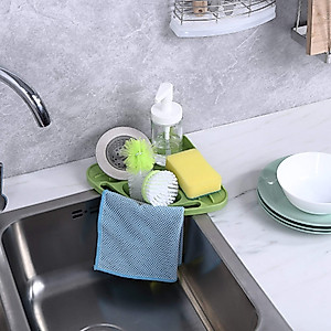 Kitchen sink caddy sponge holder scratcher holder cleaning brush holder sink organizer(Grey)