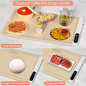 Electric Warming Tray, 6 Temperature Setting & 6 Timer Functions Warming Mat for Food, Fast Heating, 6 Hours Auto-off, Food Warmers for Parties Buffets Gatherings Daily Use, White