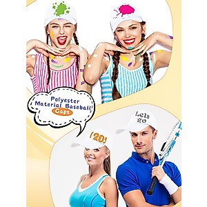 SGBETTER 40 Pcs White Baseball Hats DIY Painting Baseball Caps Adjustable Plain Blank Cap for Adult Kids Outdoor Sports Running Camp