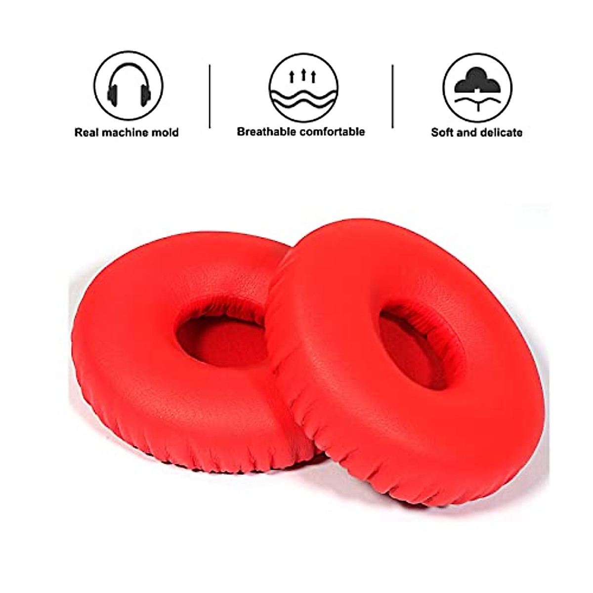 Aiivioll 1 Pair of E40 Replacement Headphone Earpads Compatible with Synchros E40BT E40 S400 T450 Headphones (Red)