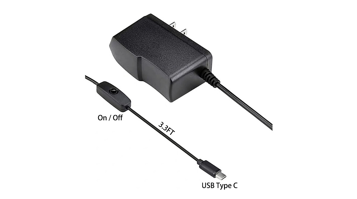 5V 3A Raspberry Pi Power Supply with On/Off Switch