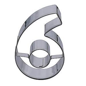 Number Six (6) Cookie Cutter, Premium Food-Grade Stainless Steel, Dishwasher Safe (6)