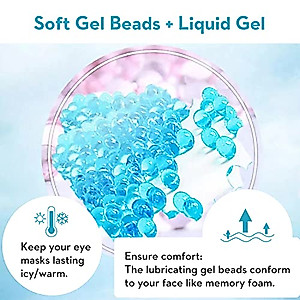 2PCS Gel Eye Mask, Cold Compress Gel Beads Eye Mask, Reusable Cooling Ice Mask for for Puffy Eyes, Dark Circles, Headaches, Migraine, Stress Relief