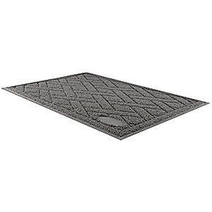 Pawkin Cat Litter Mat, Patented Design with Litter Lock Mesh, Extra Large, Durable, Easy to Clean, Soft, Fits Under Litter Box, Litter Free Floors, Gray