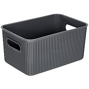 TATAY Baobab Multi-purpose Storage Basket Medium with Capacity for 5 Litres, Grey Anthracite, 18.1 x 27.2 x 13