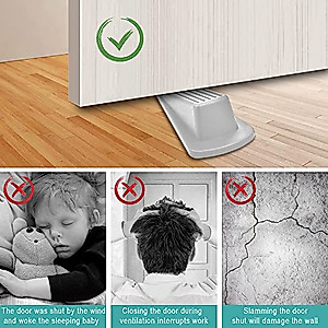 Vanleonet Door Stoppers,4 Pack Premium Rubber Door Stop Wedge, Prevent The Lock-Outs,Floor Sturdy Stackable Door Stop for Carpet Heavy Duty Door