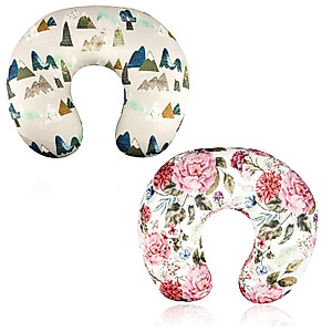 TANOFAR 2 Pack Nursing Pillow Cover Slipcover for Breastfeeding Pillows, Soft and Stretchy