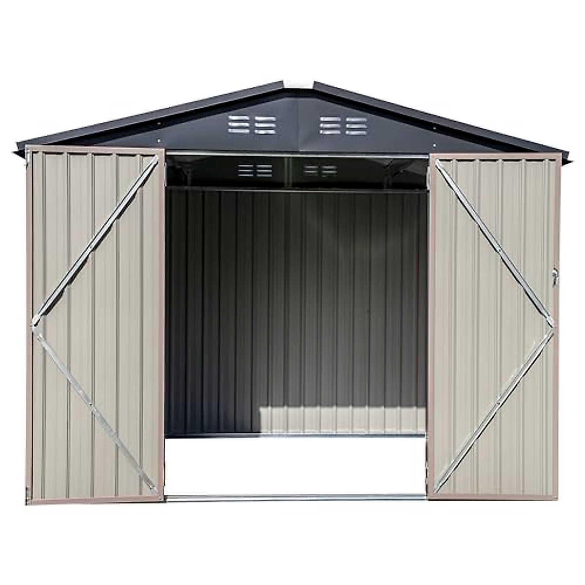 Arrow Sheds 8' x 6' Outdoor Steel Storage Shed, Tan