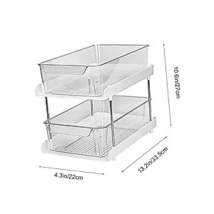Cabilock Sliding Rack Makeup Organizer Box Storage Dresser Desk Vanity Storage Drawers Organizer Under Sink Organizer Bathroom Organizer Cosmetics Display Shelf Kitchen Rack Bathroom Tray