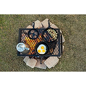 Amazon Basics Medium Portable Folding Camping Grill Grate - 18 x 12 x 7 Inches, Black Steel