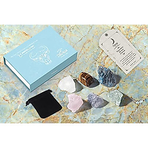Taurus Zodiac Crystals, Spiritual Gifts for Women, Zodiac Sign Healing Stones Set, Mothers Day Birthday Ideas Gifts for Her Mom Sisters Friends, Healing Crystals Stress Relief Gifts