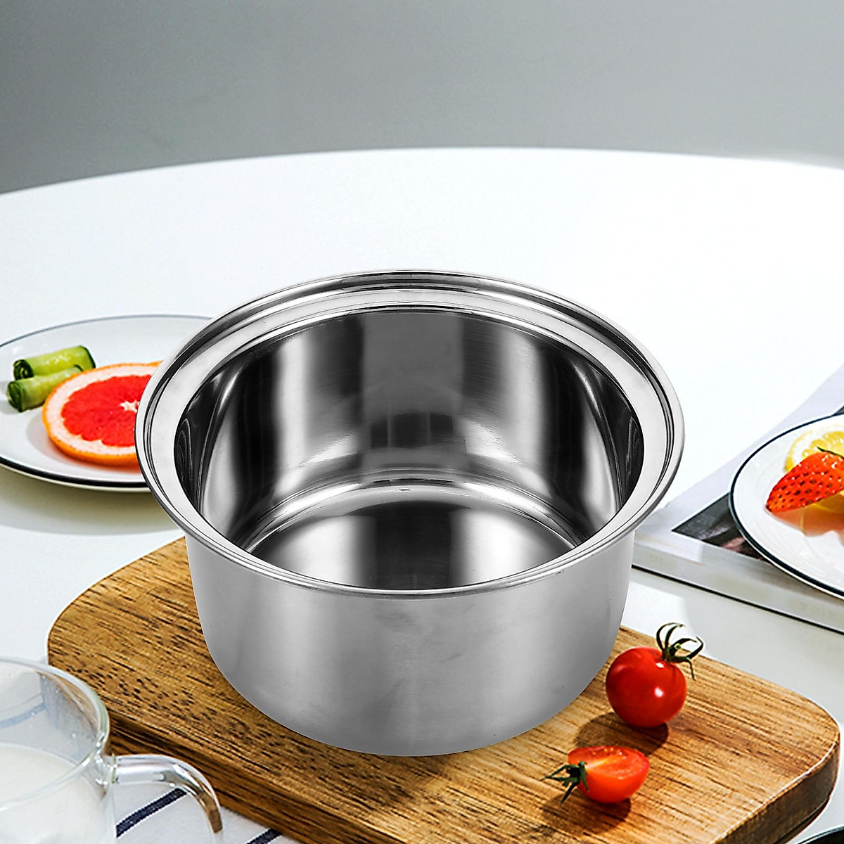Cabilock Small Hot Pot Liner Small Everyday Pan Nonstick Stew Pot Korean Ramen Pot Pressure Pot Hotpot with Dividers Rice Maker Pan Rice Cooker Non Stick Stainless Steel Milk Pot Individual