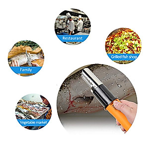 Electric Fish Scaler,Viiwuu Portable Automatic Powerful Cordless Fish Scaler Scale Scraper Remover Cleaner Skinner Kit Build in 12V Rechargeable Battery Electric Fish Scaler Remover