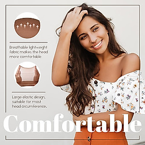 MYKURS Brown Wig Caps for Women, Stocking Cap for Lace Front Wig, Dark Brown 24 PCS