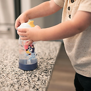 The First Years Bluey Sip & See Toddler Water Bottle - Includes Floating Charm - Toddler Cups with Straw - 12 Oz - Ages 24 Months and Up