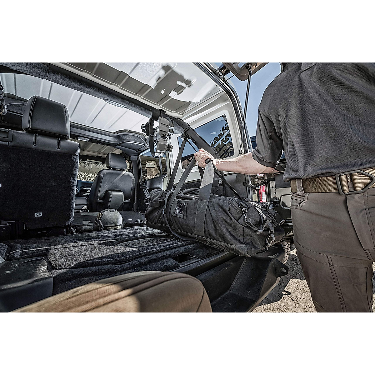 Condor Colossus Duffel Bag - 3 in 1 Rugged Tactical Gear Bag - Backpack/Duffle/Shoulder - Lightweight Multicompartment with 52L Storage - Black (Military, Outdoors, First Responders)