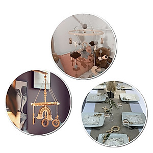 Baby Crib Nursery Mobiles DIY Wooden Beads Dream Catcher Wind Chime Bed Bell for Children Boys Girls Wooden Mobile Babies Bed Room Decoration (Round)