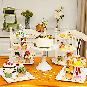 7 Pieces Cake Stand Set Including Donut Display Stand Cake Stand 3 Tier Serving Stand Cupcake Stand Dessert Serving Tray Dessert Stands Dessert Table Display Set for Party Wedding Birthday Baby Shower
