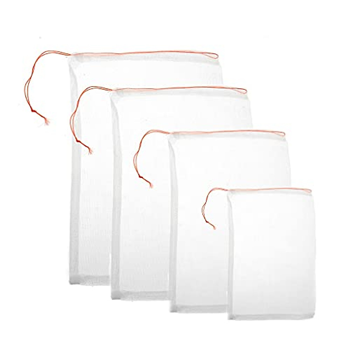 ANWUYANG 50pcs Netting Barrier Bag, Garden Fruit Barrier Cover Bags, White Agriculture Drawstring Mesh Bag, Vegetable Protection from Insect (Size : 15x25cm)