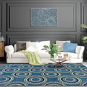 Superior Burgess Collection, 6mm Pile Height with Jute Backing, Quality and Affordable Area Rugs, 6' x 9' Blue