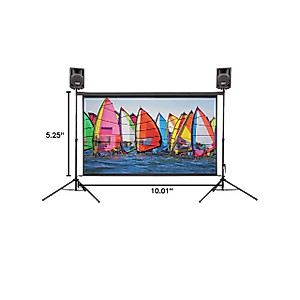Indoor/Outdoor Theater Kit | Silverscreen Series System | Projection Screen with 1080pHD Savi 4000 Lumen Projector, Sound System, Streaming Device w/WiFi (SS-100)