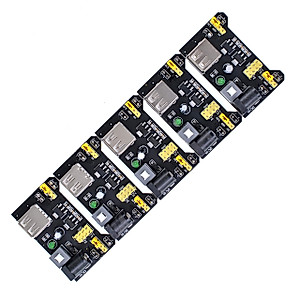 Oiyagai 5 Stück Breadboard-Netzteilmodul für Arduino-Board, geeignet für MB-102 Lötfreies Breadboard