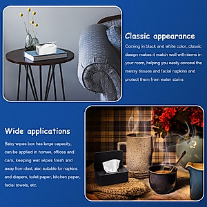 2 Pieces Baby Wipes Dispenser Baby Wipe Case Holder Wet Wipes Storage Box Pouch with Lids Dustproof Wipe Container for Keeping Wipes Fresh for Home Office (Black, White)