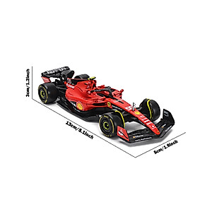 HTLNUZD Bburago 2023 1/43 SF23#55 Racing Model Car for F1 Scuderia Ferrari 1:43 SF23#55 Sainz Alloy Car Die Cast Car Model Adult Collection Gift (SF23#55 Color Box Version)