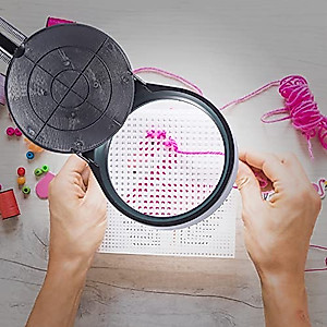 YOCTOSUN Magnifying Desk Lamp with Clamp, 5X Real Glass Lens, 3 Color Modes Stepless Dimmable, Adjustable Arm Magnifying Glass with Light and Stand for Reading, Painting, Sewing & Crafts