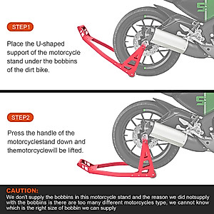 Ruedamann 550 lbs Capacity Motorcycle Stand,Adjustable 9.8"-13.8"W Motorcycle Rear Lift,Motorcycle Storage Lift Stand, Wheel Lift Stand for Sport Bikes,Dirt Bikes,Rear stand, Red