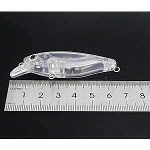 10PCS Unpainted Lure Blanks 6.36g 6.6cm with Free 6mm Eye Crankbait Simulation Blank Body Clear Hard Baits Trout Salmon Minnow Lure Popper Lures Topwater Freshwater 8423