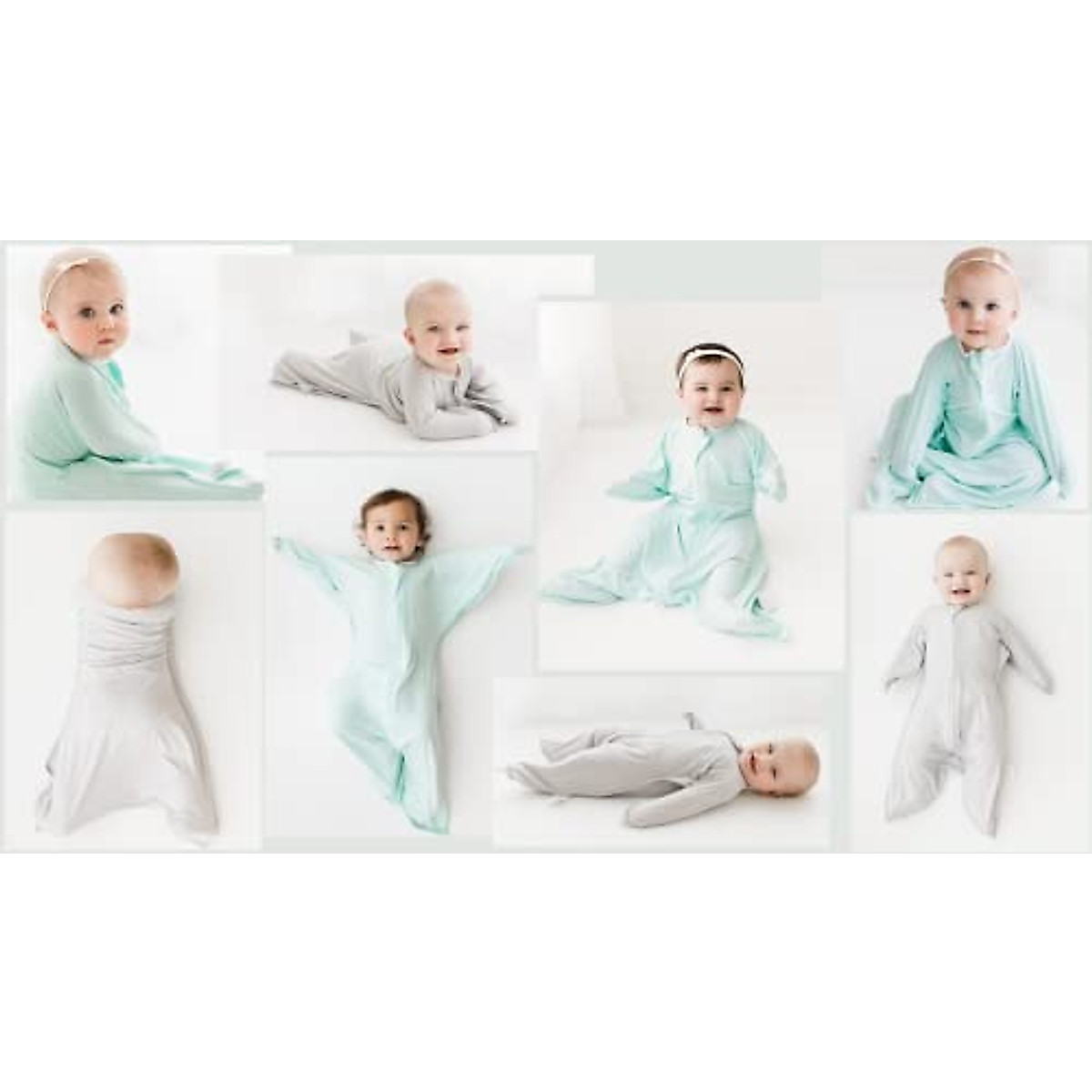 Transition Swaddle - Baby Wearable Blanket - Baby Sleep Sack with 2-Way Zipper - 95% Bamboo Viscose Fiber/5% Spandex - TOG 0.5 - Cozy Sleep Wrap designed by a pediatric (Soft Mint, Medium 6-12 Month)