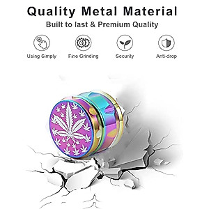 Upgrade Bling Rainbow Grinder Rainbow with Gear(Leaf) Grinder 2.5"