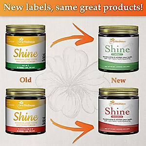OraWellness Shine Remineralizing Tooth Powder with Hydroxyapatite, Natural Teeth Whitening Powder, Tooth Stain Remover and Polisher, Fresh Mint