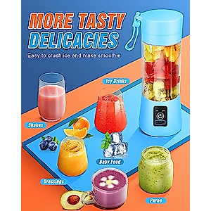 Personal Blender with USB Rechargeable Mini Fruit Juice Mixer, Mini Portable Blender for Smoothies and Shakes Mini Juicer Cup Travel 380ML