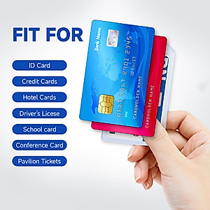 Teskyer 2 Pack Heavy Duty Retractable Badge Holders with Carabiner Reel Clip and Extra Thick Clear Name Tag ID Card Holders, Vertical