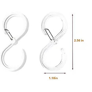 GUSSTA S Hooks with Safety Buckle for Hanging, Anti-Drop S Shaped Hooks, Heavy Duty Rustproof S Hangers for Kitchen Utensil, Closet Rod, Bathroom (8, White)