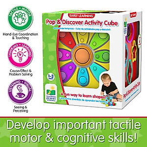 The Learning Journey: Pop & Discover Activity Cube - Fun Montessori Early Educational - Sensory Toy for Kids - Autism - Pop It Baby Toddler Toys & Gifts for Boys & Girls Ages 12 Months to 3 Years