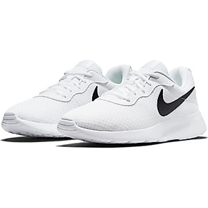 Nike Mens Tanjun, White/Black-Barely Volt, 9