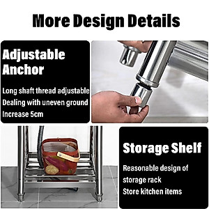 WAHHWF Washroom Stainless Steel Sink with Stand, Freestanding Kitchen Sink for Home, Utility Sink for Garage, Restaurant, Kitchen, Laundry, Outdoor