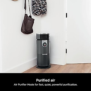 Shark HC451 3-in-1 Clean Sense Air Purifier, Heater & Fan, HEPA Filter, 500 Sq Ft, Oscillating, Small Room, Bedroom, Office, Captures 99.98% of Particles for Clean Air, Dust, Smoke & Allergens, Black