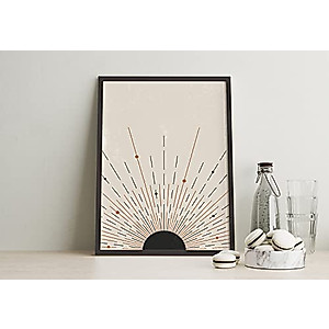 Sun Moon Rainbow Line Art, Boho Minimalist Decor, Mid Century Modern Decor, Bedroom, Living, Laundry Room Prints, Set of 3 Wall Art, 11x14inch Unframed