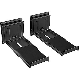 ‎USX MOUNT Universal Soundbar Wall Mount for Drywall Wood Studs Concrete Wall Up to 22 Lbs Sound Bar Mounting Brackets Under TV, Depth Adjustable 4.13-6.3‘’ Removable and Lockable No-Slip Hooks