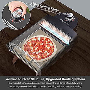 Mimiuo Outdoor Gas Pizza Oven - Portable Propane Pizza Ovens for Outside - Professional Pizza Stove with Oven Cover, Pizza Stone and Pizza Peel - (Classic G-Oven Series)