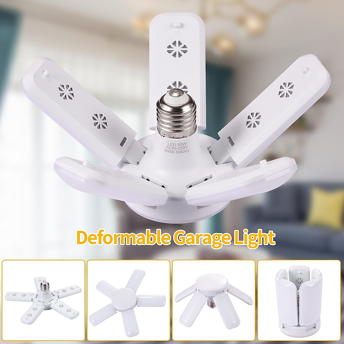 YWD Led Garage Light 4 Pack Equivalent 300W,4500LM 6500K Led Garage Light,Workshop Light for Workshop, Workbench, Barn, Warehouse