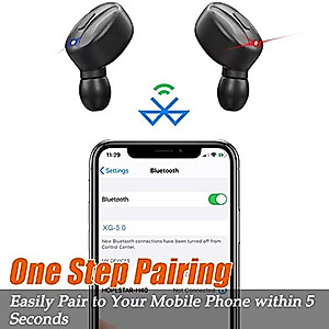 Earbuds 5.0 Mini Headphones, IPX5 Waterproof Hi-Fi Stereo Built-in Mic Headset, in-Ear Earphones for Sports