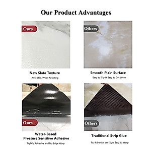 Euventyles Peel and Stick Floor Tiles 20 Pcs 12x12'' Self Adhesive Vinyl Flooring Waterproof Bathroom Glossy Stone Look Sticky Tiles